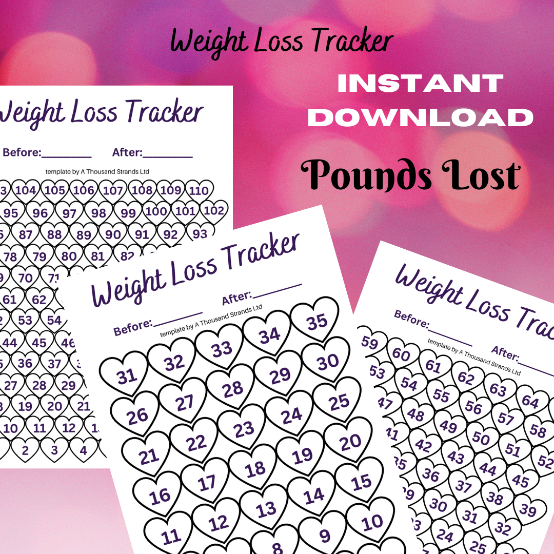 Pounds Lost Tracker Printable – A Thousand Strands Ltd